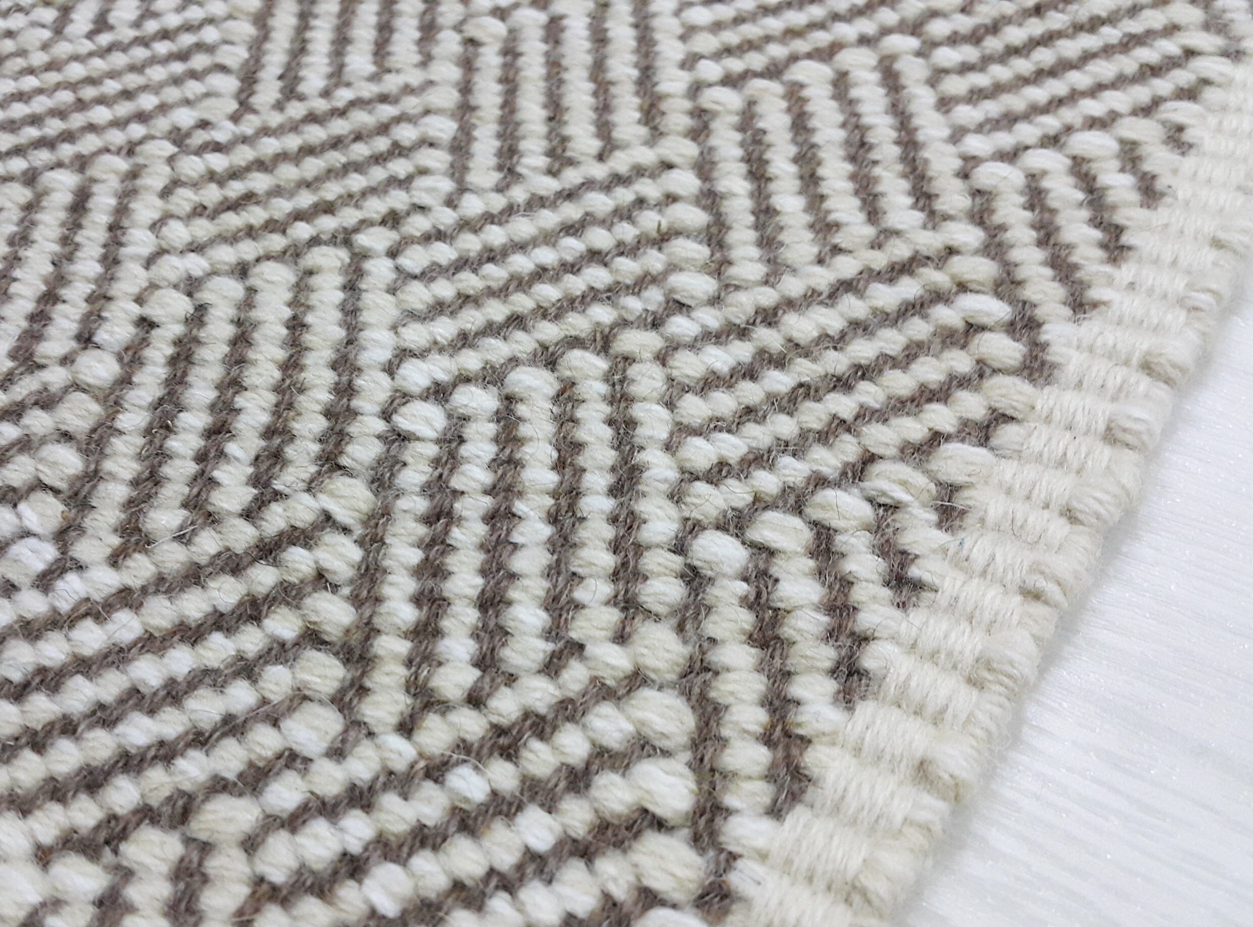 Bedside Wool Rug Beige Woven Rug Brown Small Wool Mat - Etsy