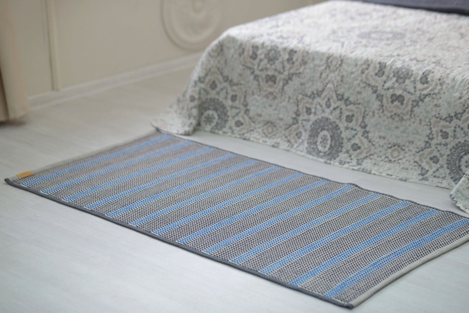 Small Blue Rug Wool Mat Wool Rug Rug Striped Area Rug | Etsy