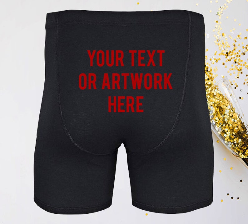 Custom 100% Cotton Boxer Briefs, Personalized Text, Gift for Him - Etsy