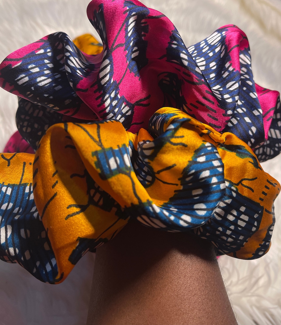 Ankara Satin Scrunchies, African Pirnt Hair Accessories - Etsy
