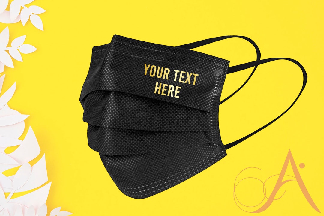 Black Personalized Face Masks: Individually Wrapped Wedding Favors - Etsy