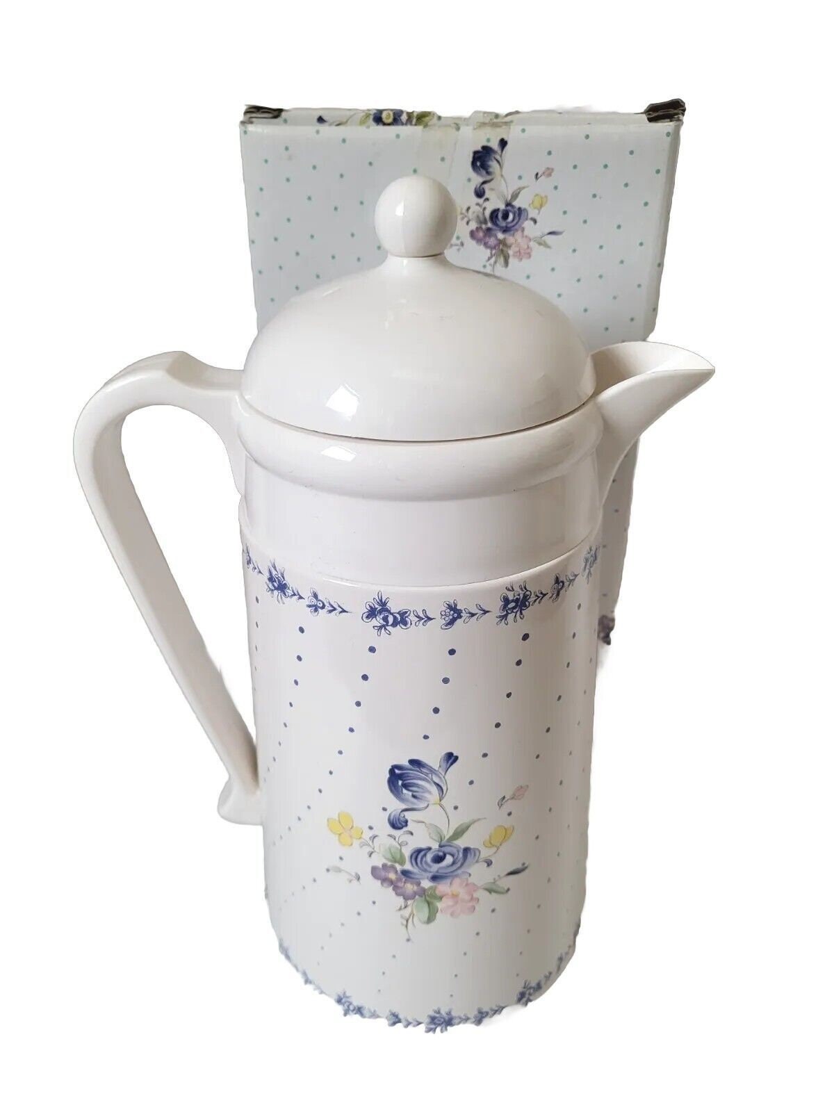 Nikko Tableware Blue Peony Plastic Thermal Vacuum Carafe With Lid New ...