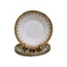 Hitkari Bone China Gold Border Black Dot Gold Scrolls 4 Fruit/dessert ...