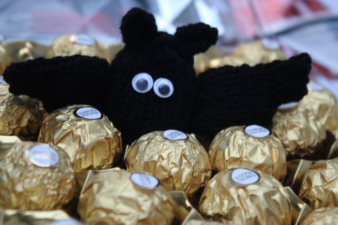 Bat Ferrero Rocher Cover - Hand Knitted Chocolate Cover, Bat Table ...