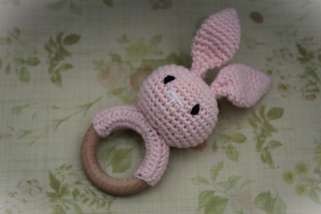 Handcrafted Pink Bunny Baby Rattle – Perfect Gift for New-borns ...