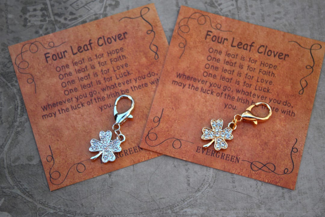 Sparkly Four Leaf Clover Clip: Lucky Charm Keepsake - Etsy