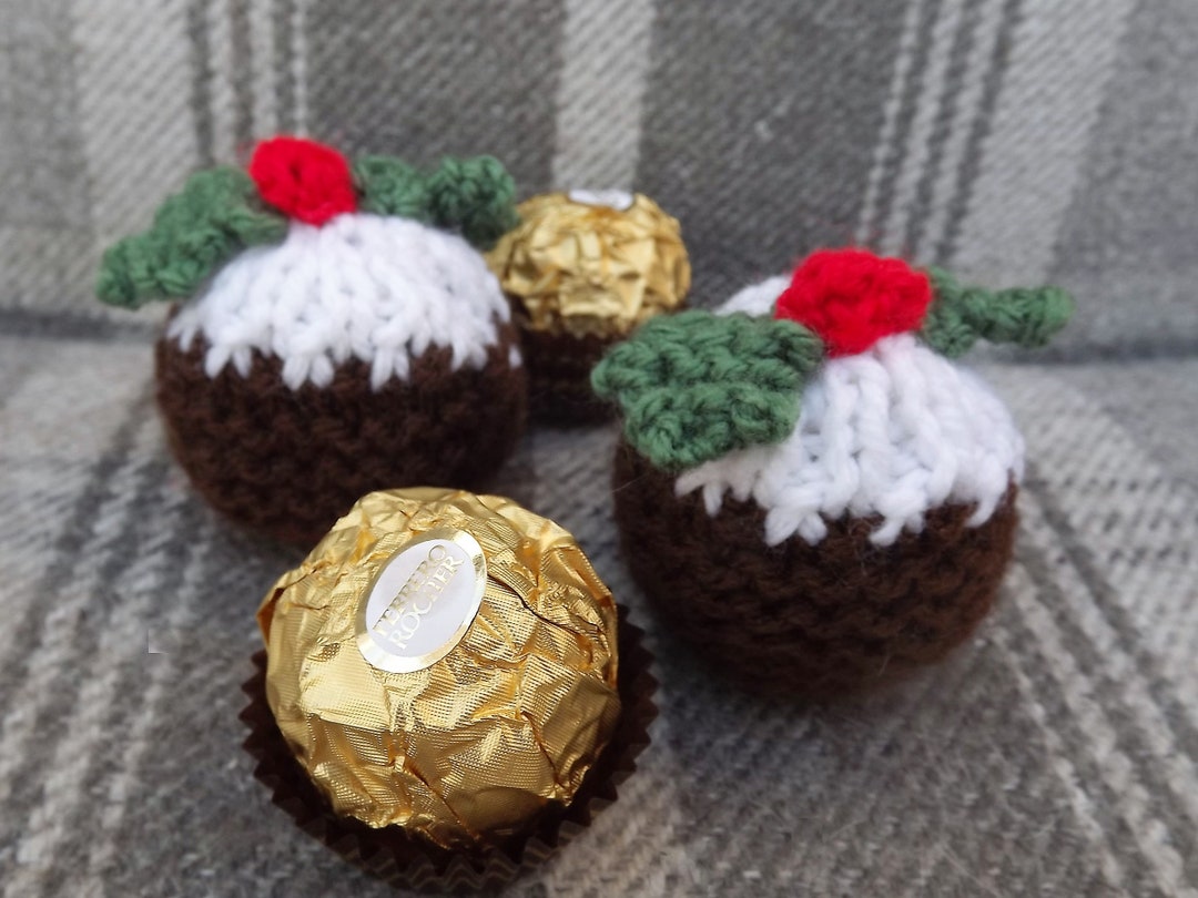 Ferrero Rocher Cover - Hand Knitted Christmas Pudding Ferrero Rocher ...