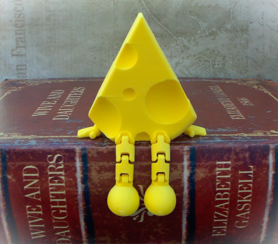 3D Printed Cheese Wedge Figure: Posable PLA Desk Buddy - Etsy