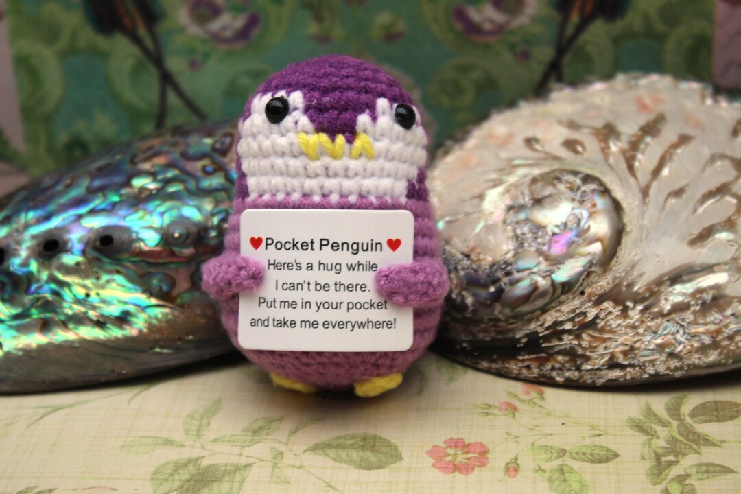 Positivity Hug Penguin: Gift for Optimism - Handmade Crocheted Penguin ...