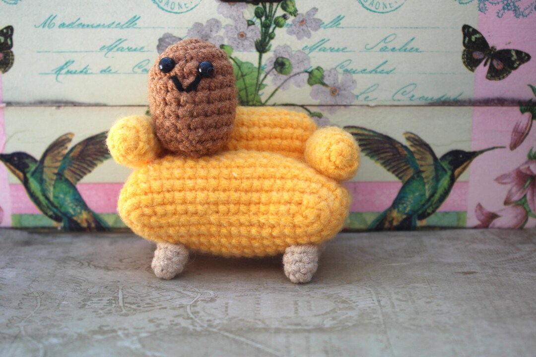 Hand-crocheted Couch Potato: Quirky Gift With Yellow Couch - Etsy
