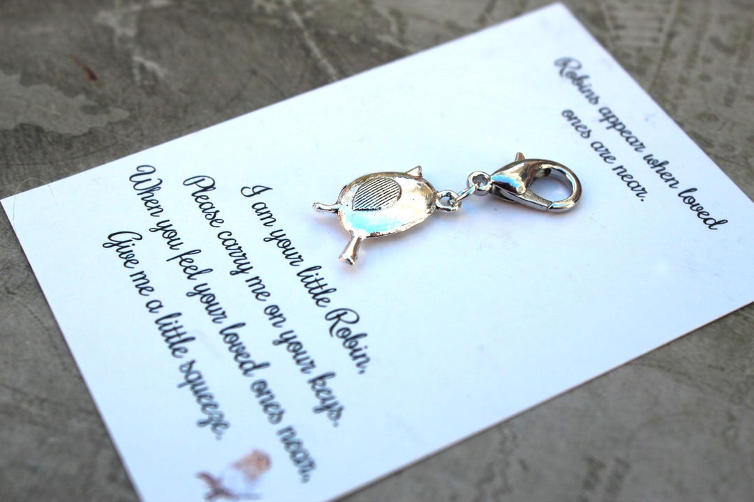 Robin Charm - Robin Pocket Hug Clip, A Heartfelt Keepsake, Love Token ...