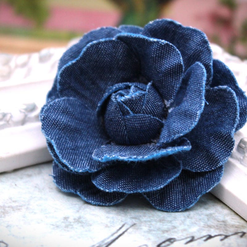 Denim Flower - Etsy