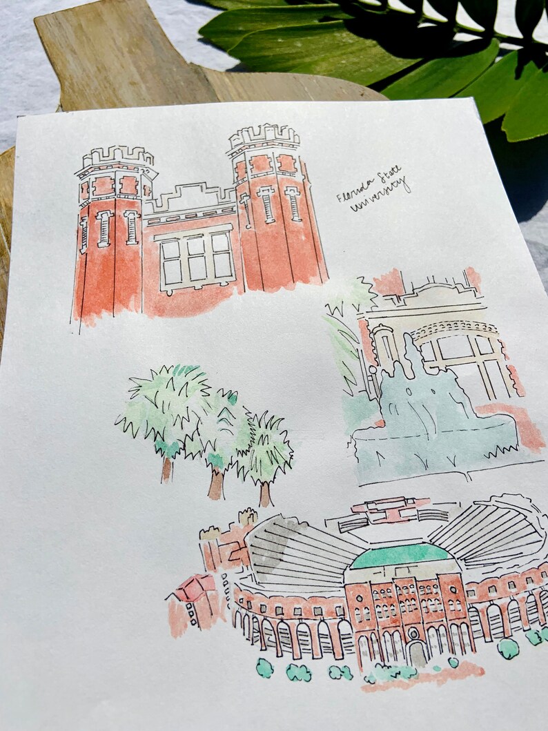Florida State University Campus Art FSU | Etsy
