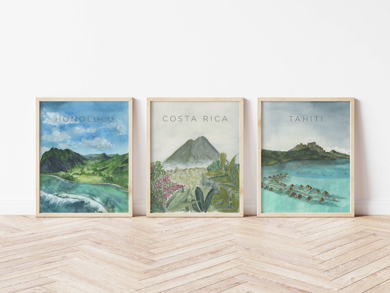 Tahiti French Polynesia Art Print Island Wall Art Beach | Etsy