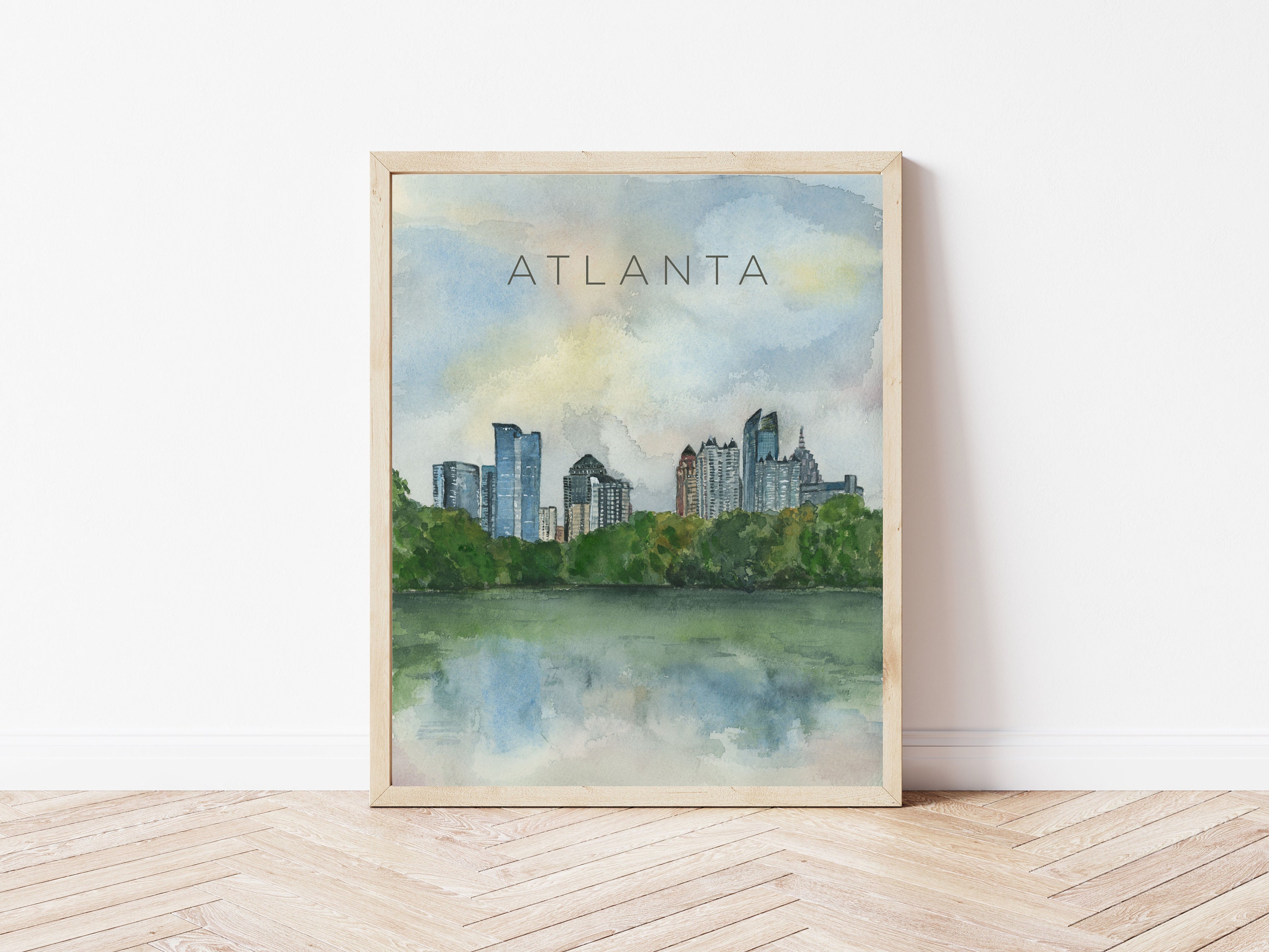 Atlanta Georgia Art Print Atlanta Skyline Wall Art and - Etsy