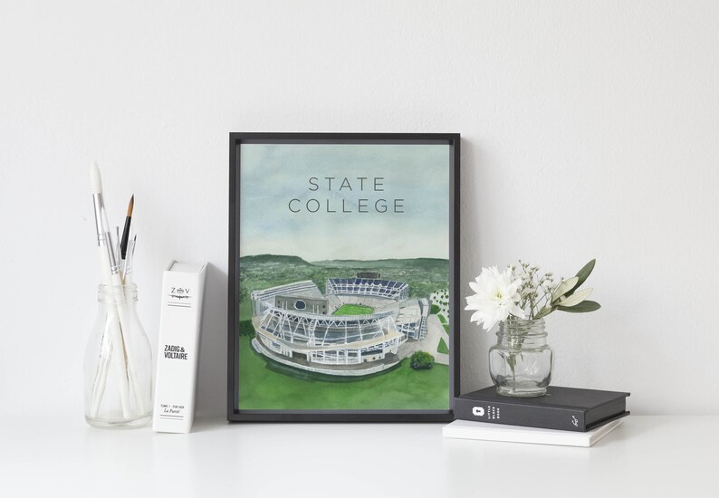 Penn State Art Print Stadium Watercolor Painting State | Etsy