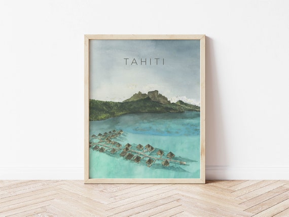 Tahiti French Polynesia Art Print Island Wall Art Beach | Etsy
