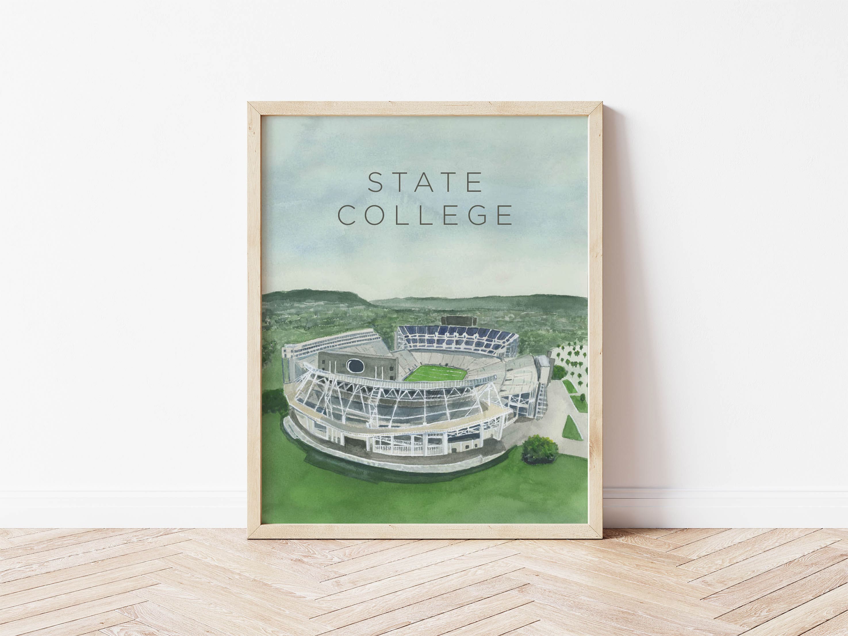 Penn State Art Print Stadium Watercolor Painting State - Etsy