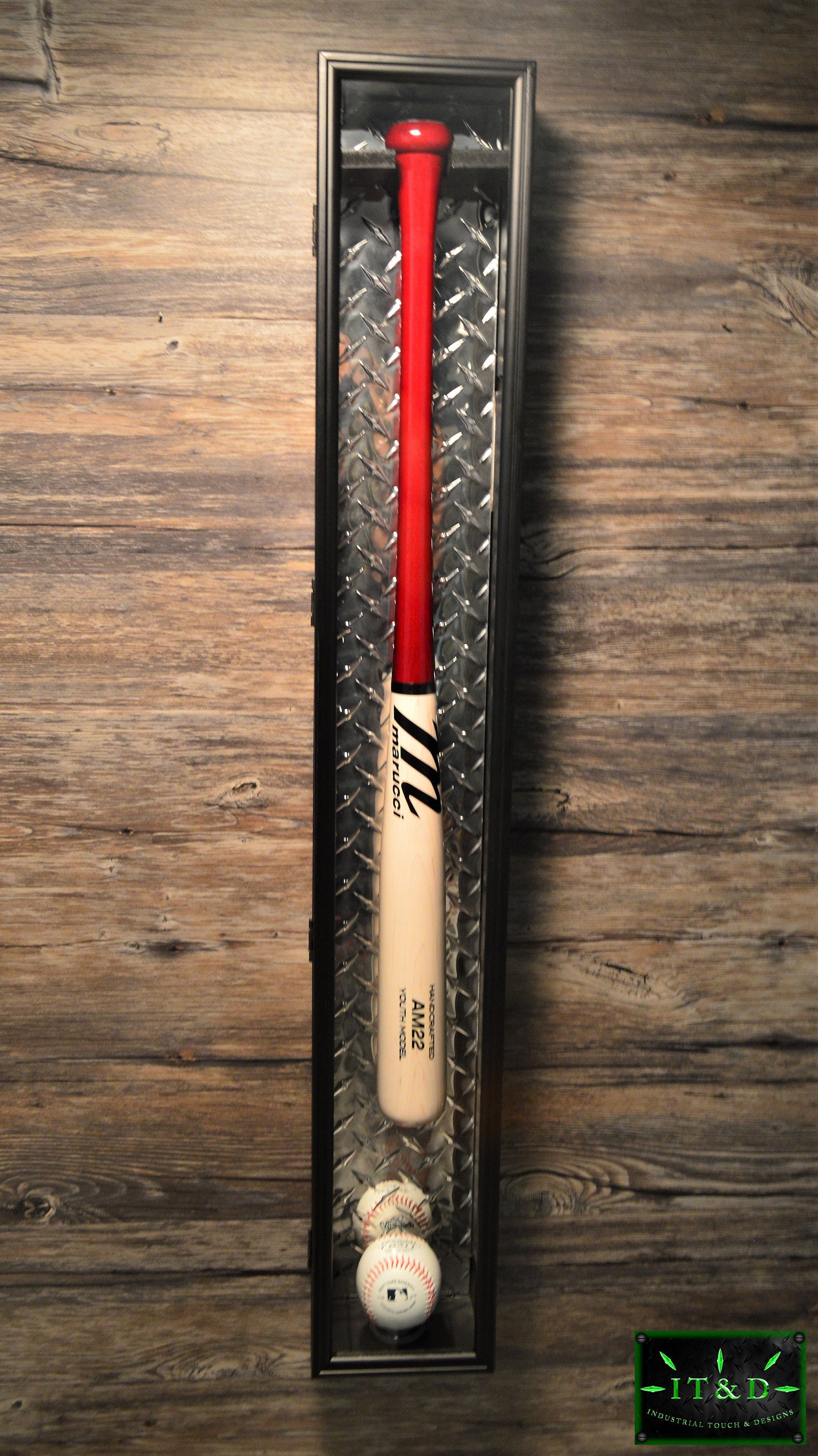 Enclose Baseball Bat Wall Mount Display Case With Aluminum Diamond ...