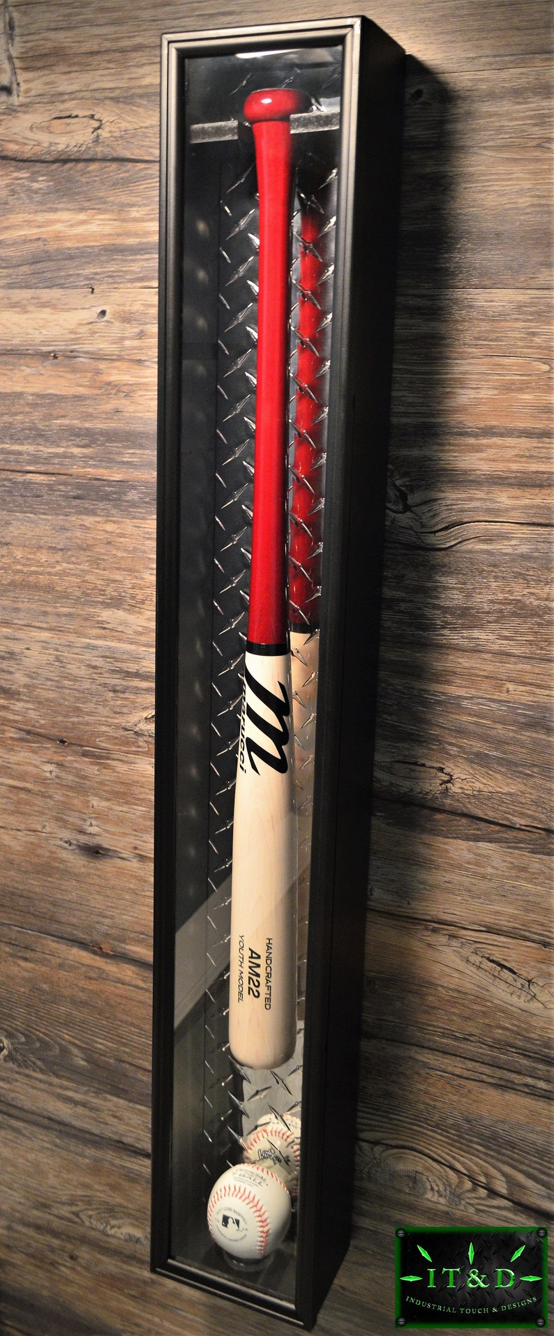 Enclose Baseball Bat Wall Mount Display Case With Aluminum Diamond ...