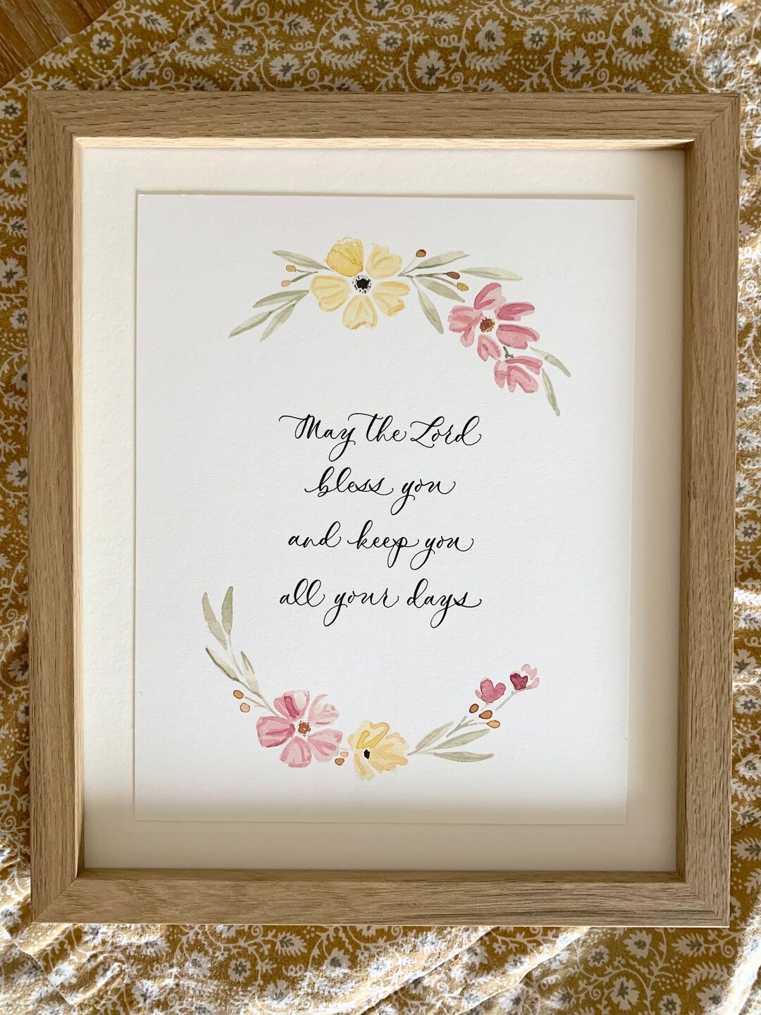 Calligraphy Print — May the Lord Bless You, Floral - Etsy