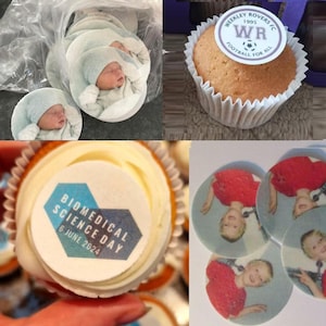 30 Personalised Edible Rice Paper Cupcake Toppers / Birthdays Pre Cut ...