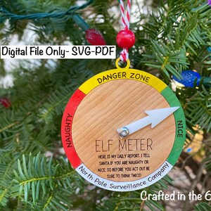 Elf Meter/ Elf Surveillance Ornament / Elf Report Ornament/ Glowforge ...