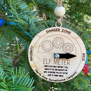 Elf Meter/ Elf Surveillance Ornament / Elf Report Ornament/ Glowforge ...