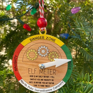 Elf Meter/ Elf Surveillance Ornament / Elf Report Ornament/ Glowforge ...