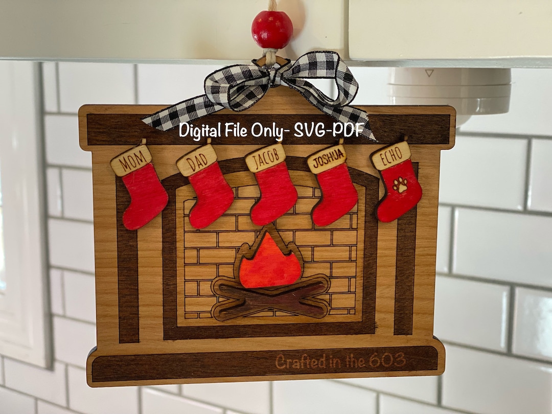 The Stocking Were Hung Fireplace Ornament Digital Download / Christmas ...