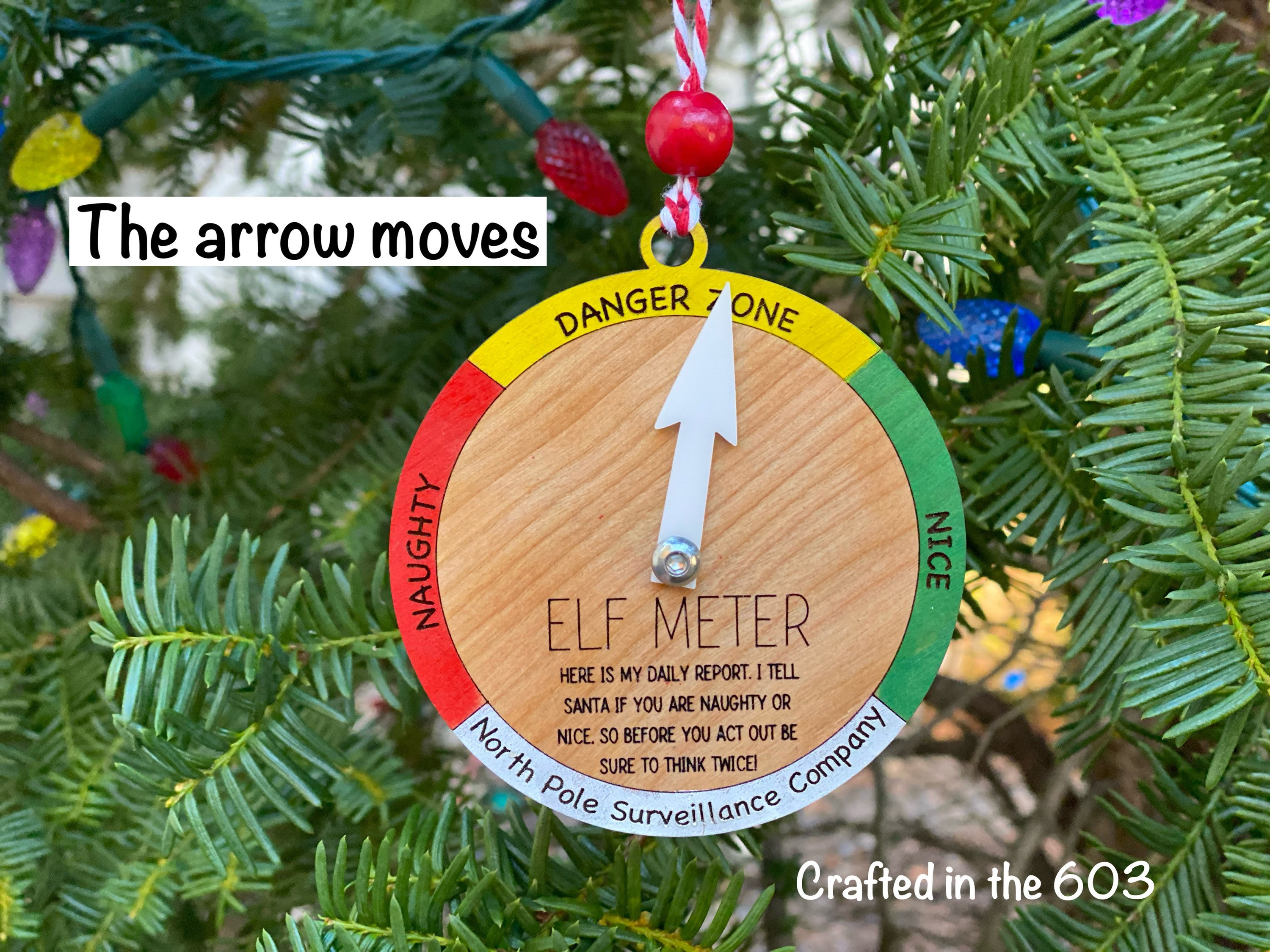 Elf Meter/ Elf Surveillance Ornament / Elf Report Ornament/ Glowforge ...