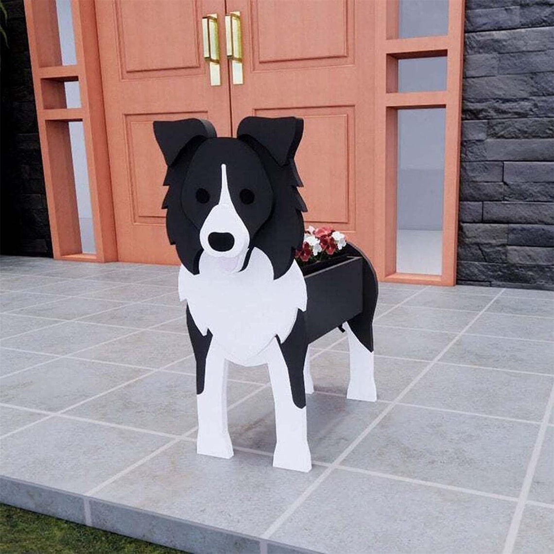 Border Collie 3D Wooden Planter Box - Etsy