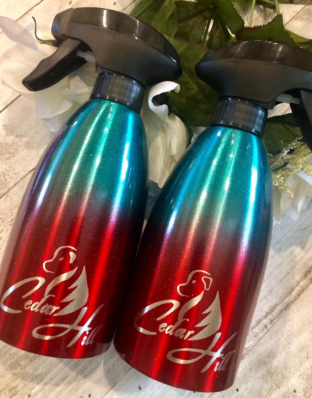 Personalized Etched Custom Powder Coated Stainless Steel Spray Bottle ...