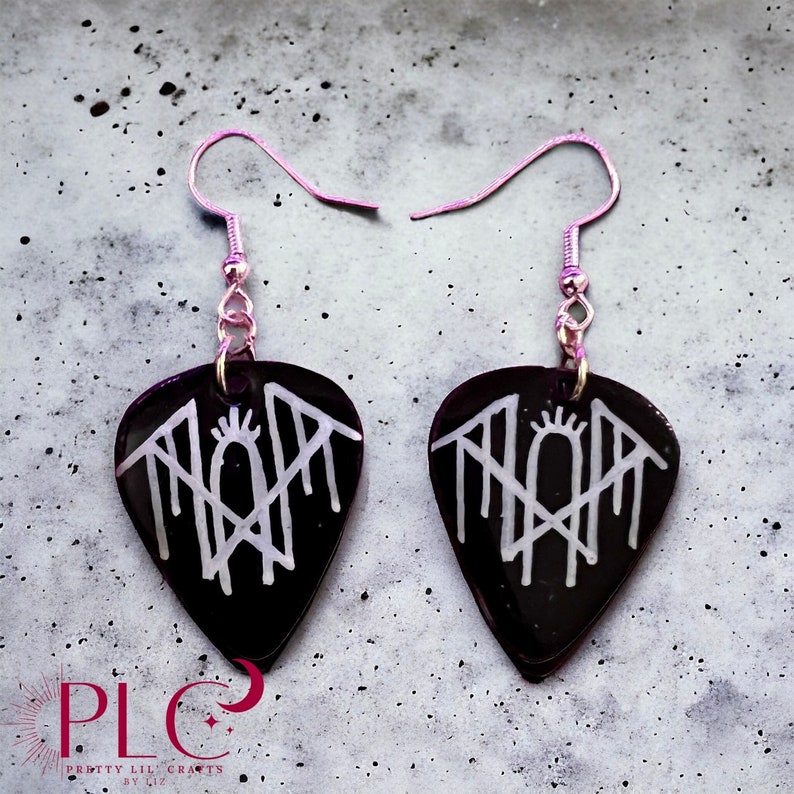 Sleep Token Hand-painted Guitar Pick Earrings - Etsy