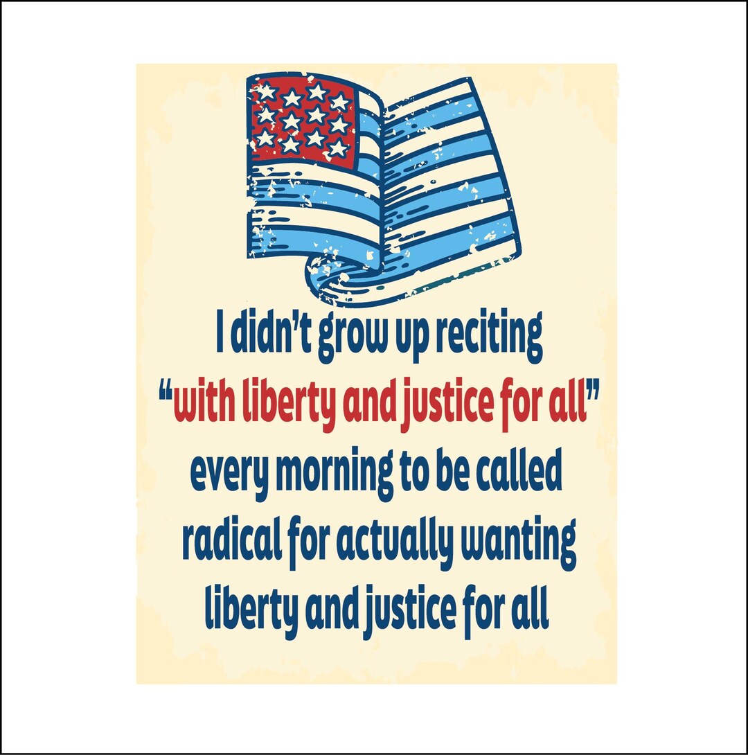 Liberty and Justice for All |printable Protest Sign | Digital Download ...