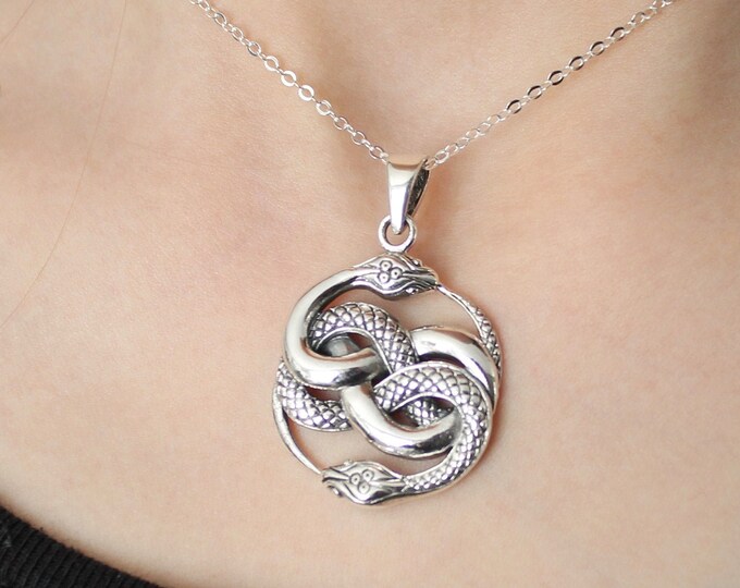 Ouroboros Necklace Sterling Silver Auryn Pendant Snake - Etsy