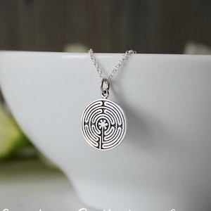 Sterling Silver Labyrinth Necklace * Sterling Silver Labyrinth Pendant ...