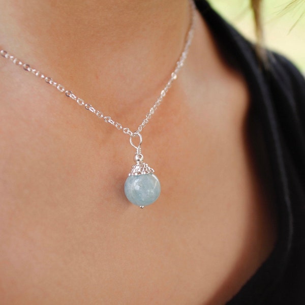 Aquamarine Necklace - Etsy