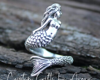 Silver Mermaid Ring - Etsy