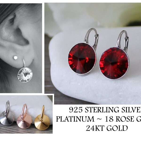 Red Swarovski Earrings - Etsy