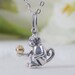 Sterling Silver Monkey Necklace * Gold Plate * Monkey With Ball ...