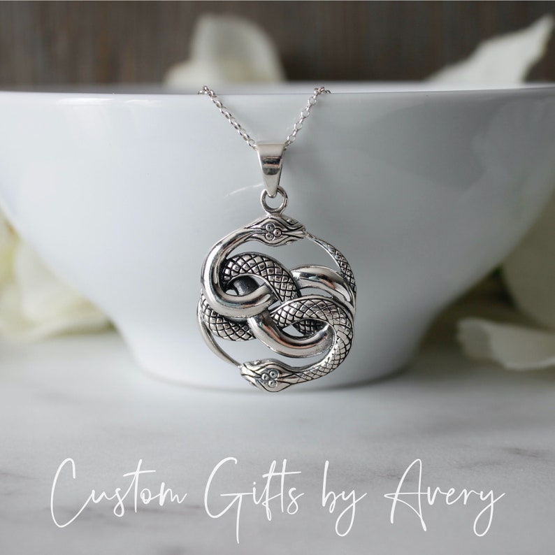Ouroboros Necklace Sterling Silver Auryn Pendant Snake - Etsy