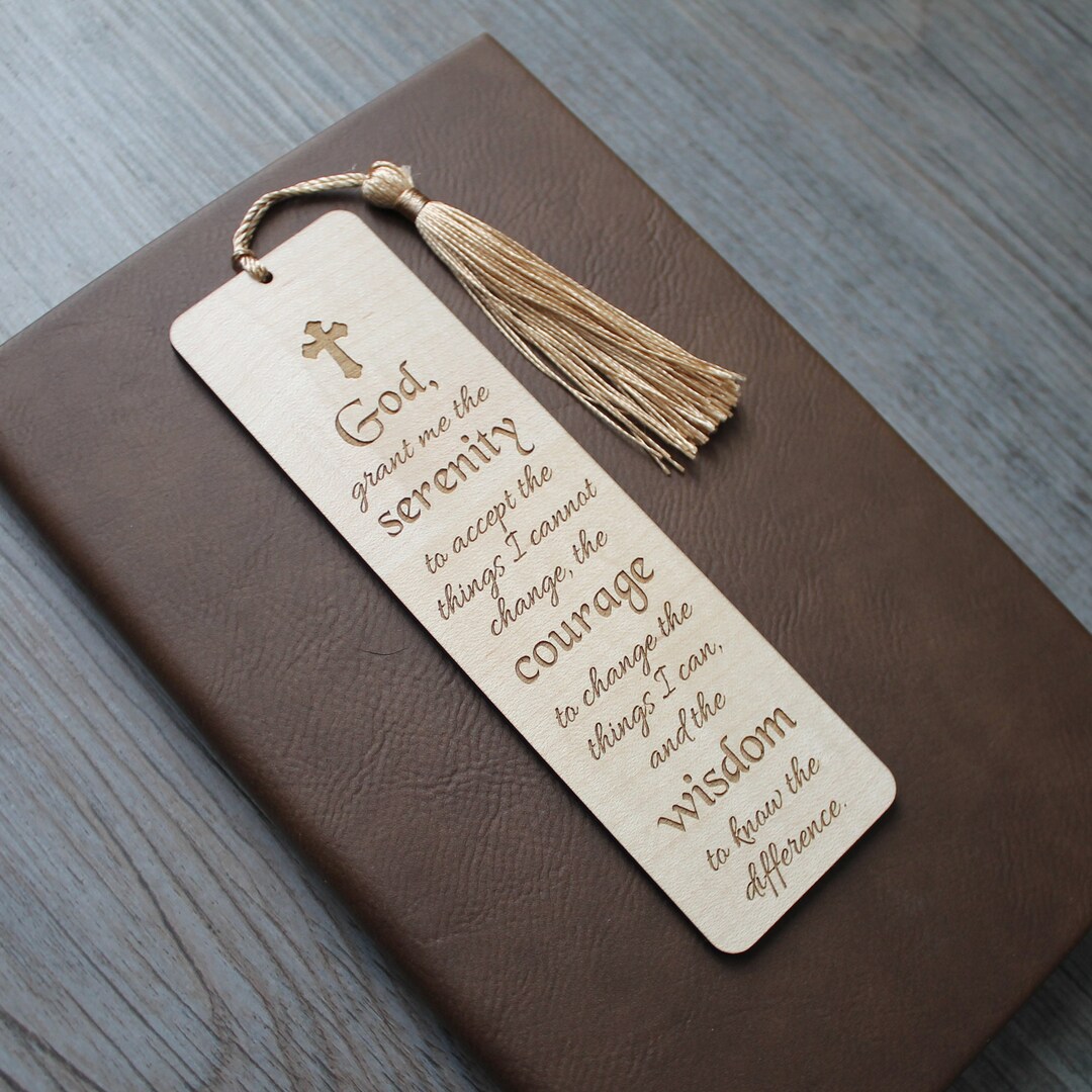 Serenity Prayer Bookmark * Personalized Prayerbookmark * Maple Wood ...