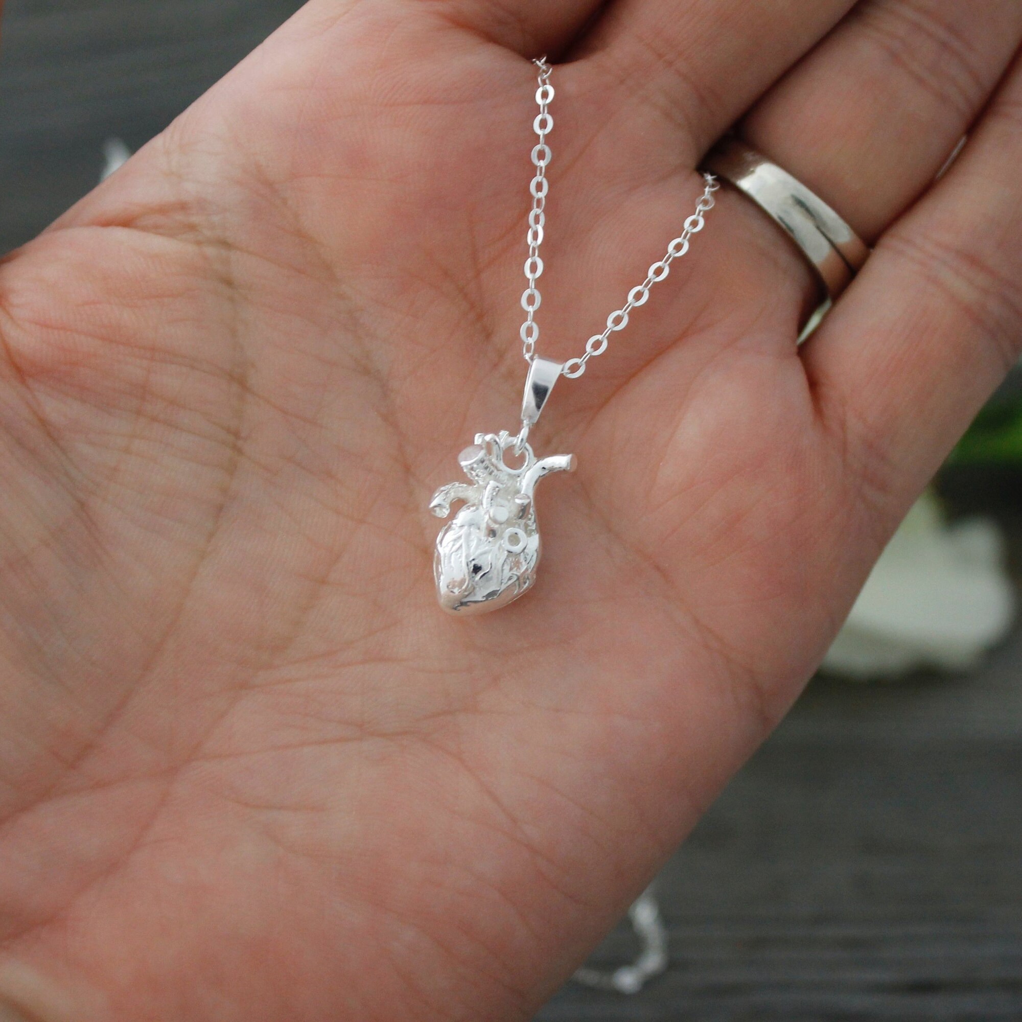 3D Anatomical Human Heart Necklace SOLID Sterling Silver | Etsy