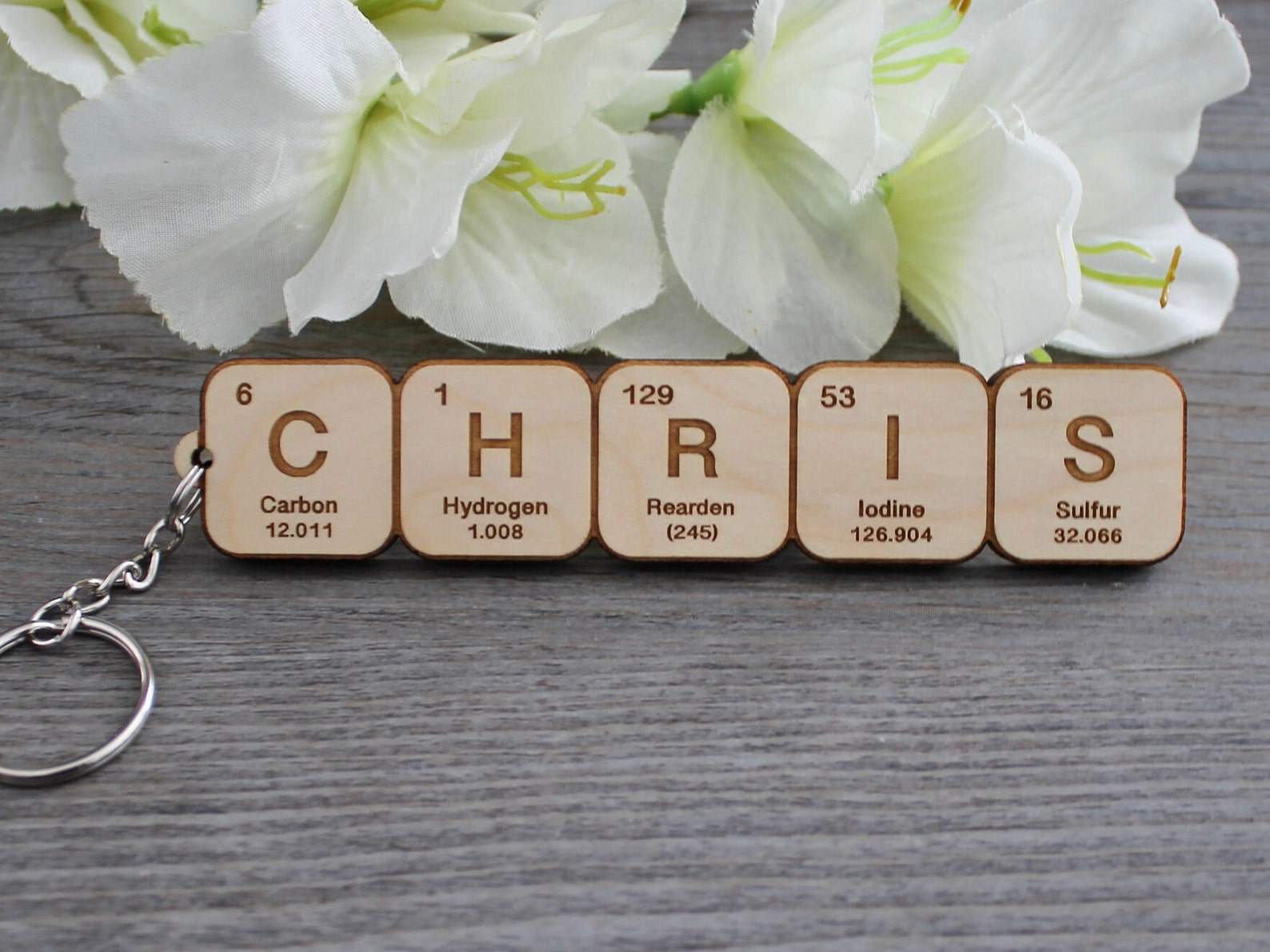 Personalized Periodic Table of Elements Key Chain Custom - Etsy