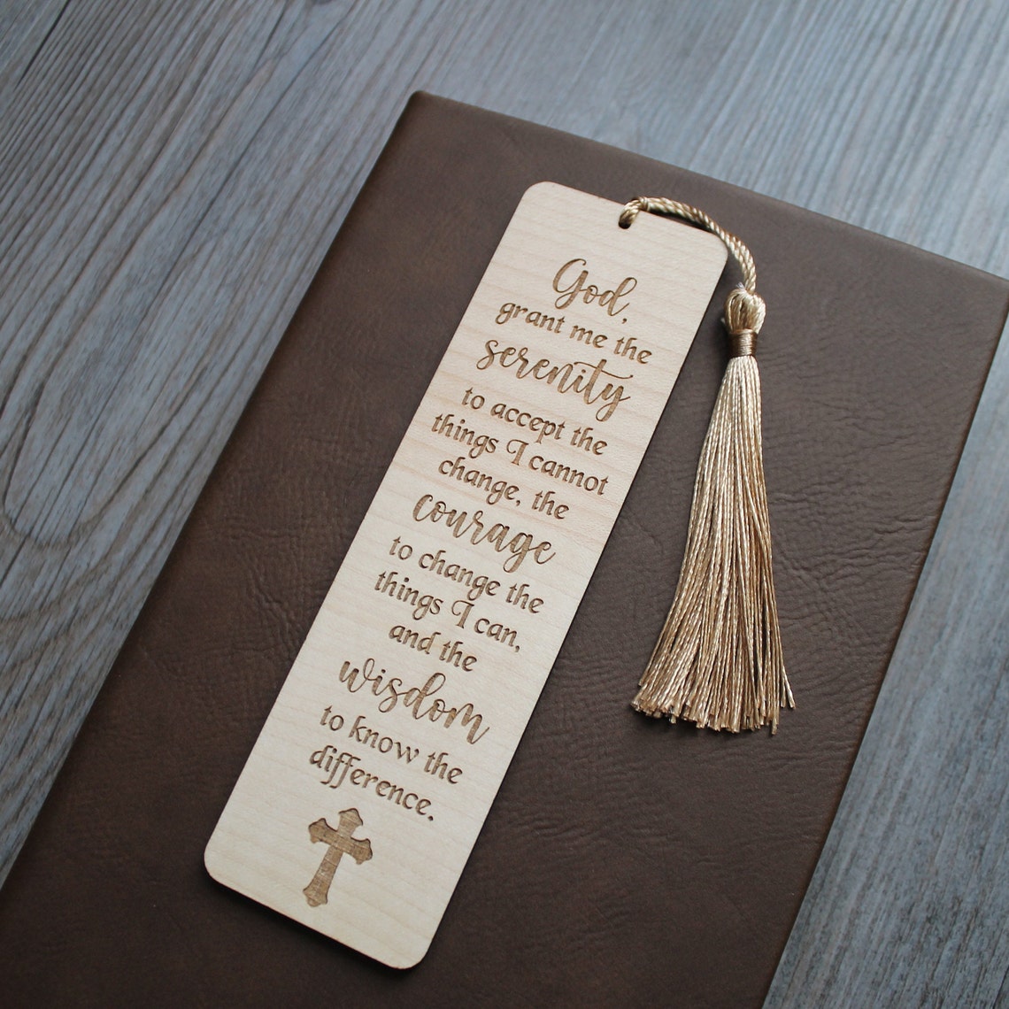 Serenity Prayer Bookmark Personalized Prayerbookmark Maple - Etsy