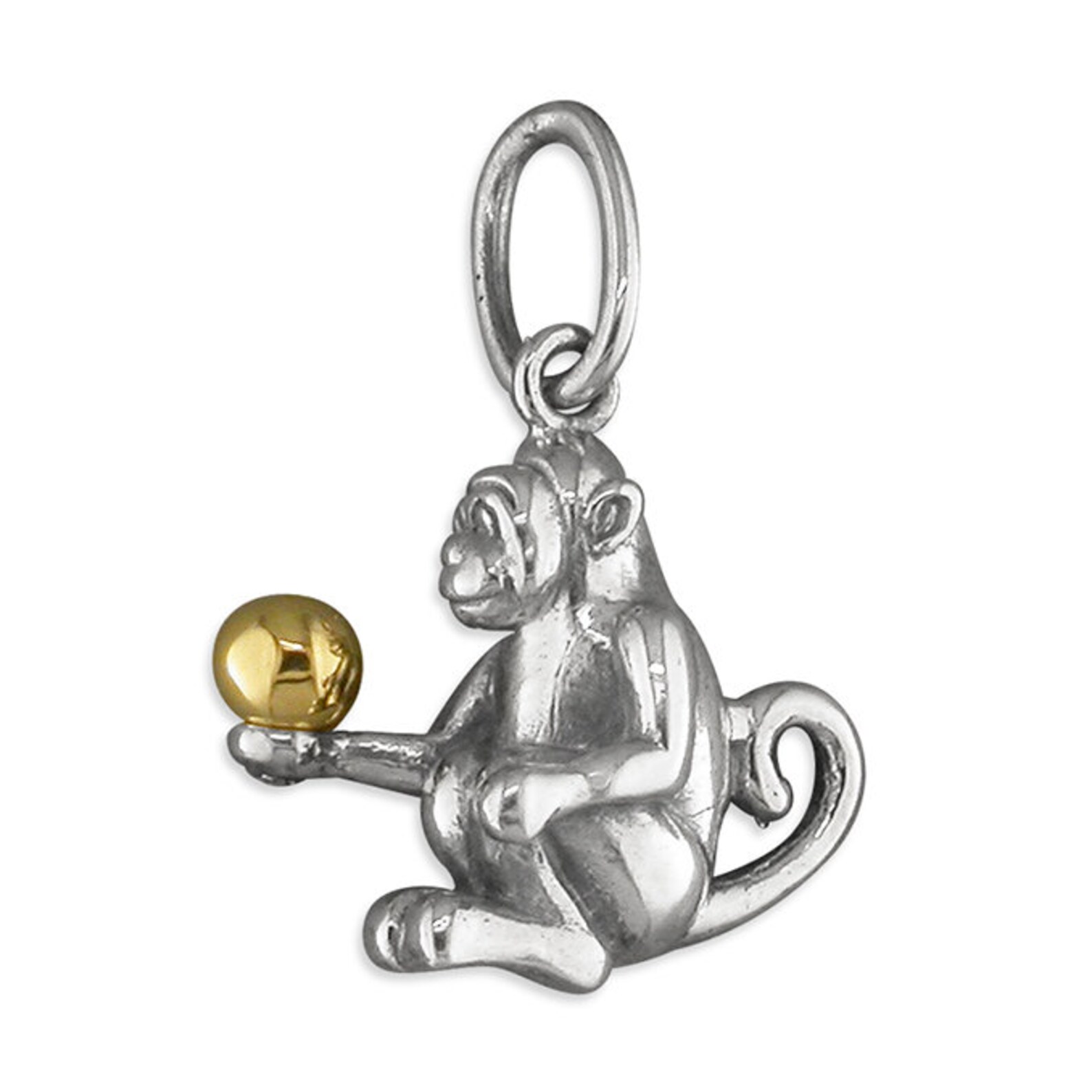 Sterling Silver Monkey Necklace Gold Plate Monkey With - Etsy