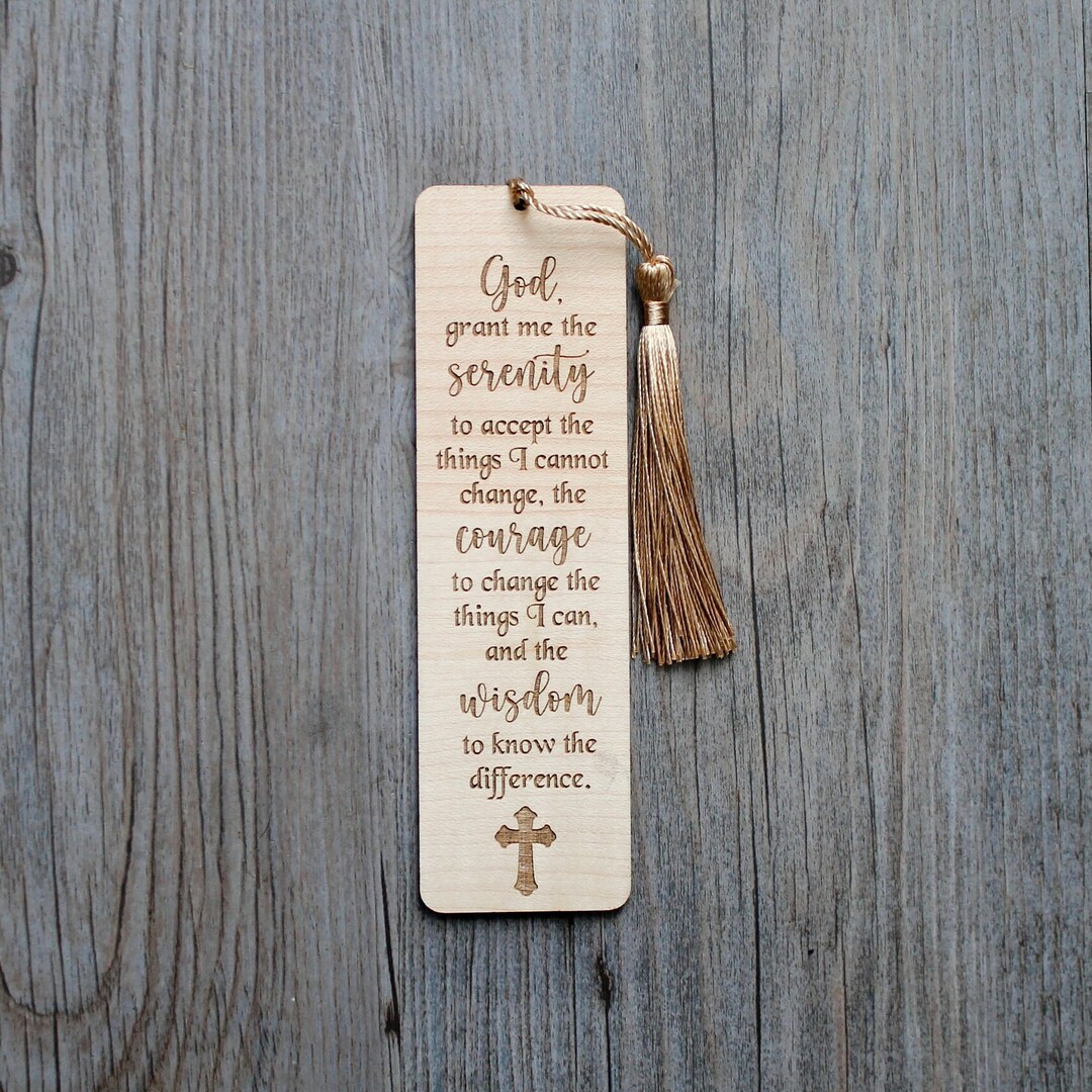 Serenity Prayer Bookmark Personalized Prayerbookmark Maple Wood ...