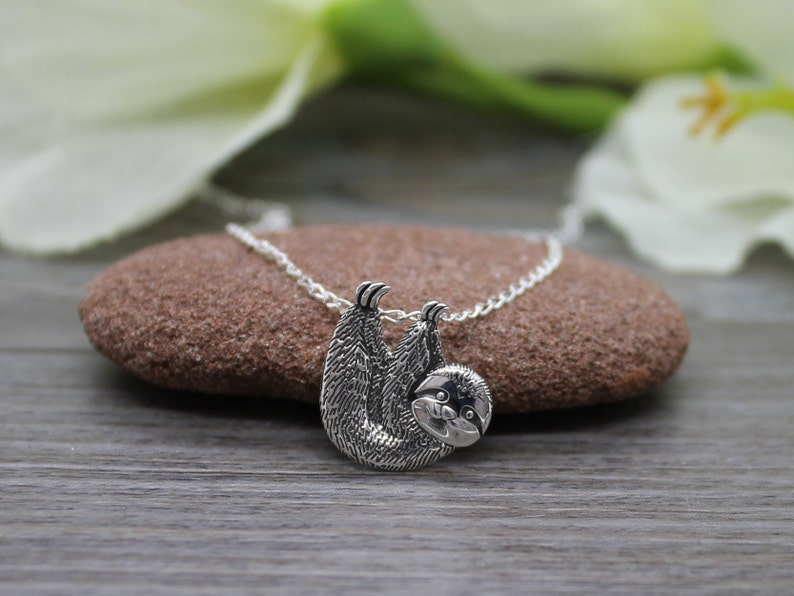 Sterling Silver Sloth Necklace Sterling Silver Sloth Charm | Etsy