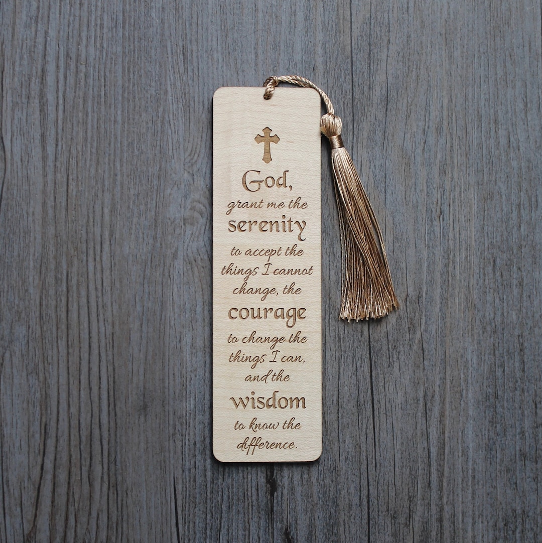 Serenity Prayer Bookmark * Personalized Prayerbookmark * Maple Wood ...